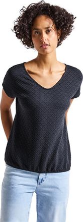 Street One Damen 3227738 Spitzenshirt, Deepwater Blue, 42