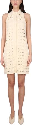 Max Mara Femme, Robes, Blanc, Taille: 42 FR Button Closure Perforated