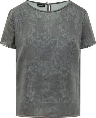 Emporio Armani Femme, Blouses et Chemises, Multicolore, Taille: 38 FR T-shirt &agrave; manches courtes