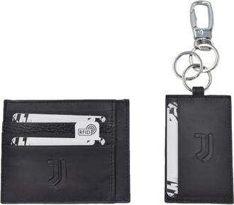 Juventus Juve, 133446 Parure Cartes et Porte-clés 100% Cuir Homme, Noir, Standard