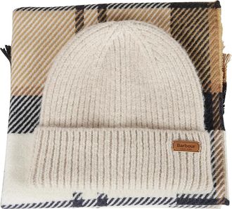 Barbour Femme, Accessoires, Beige, Taille: ONE Size Ensemble Cadeau Bonnet Pendle & &Eacute;charpe Blair