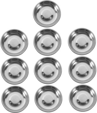Pretyzoom 10 St&uuml;ck-pack Runde Dipschalen aus Edelstahl Dickwandig Platzsparend Stapelbar Vielseitig Verwendbare Gew&uuml;rz und Saucenteller f&uuml;r Zuhause und Restaura