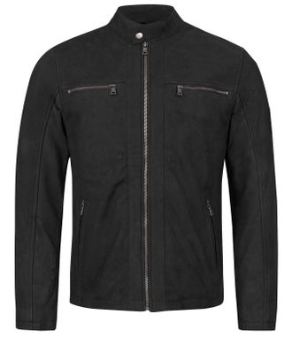 Rock Creek Herren Lederjacke Biker Jacke Echtleder Wildlederjacke Leder Jacken Herrenjacke Stehkragen Winterjacke &Uuml;bergangsjacke H-290 Schwarz 3XL