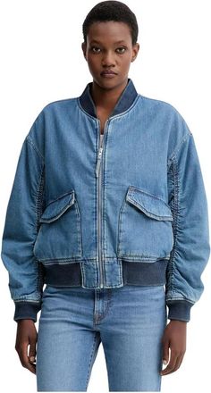 Levi's Femme, Vestes, Bleu, Taille: 42 FR Bomber Vestes