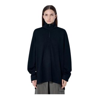 Rier Polar Jogging Virgin Wool Half-Zip Pullover - - Sweatshirts & Hoodies - Damen - Schwarzk - S