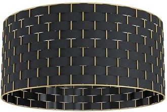 Eglo Deckenlampe Marasales, 1 flammige Deckenleuchte, Wohnzimmerlampe aus Textil in Schwarz und Metall in Messing, Schlafzimmerlampe E27