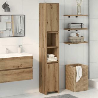 vidaXL Armoire de salle de bain ch&ecirc;ne artisanal 30x30x183,5 cm Vidaxl