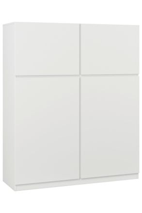 MID.YOU Mid.you Highboard Bern, Wei&szlig;, Holzwerkstoff, 2 F&auml;cher, 119.5x143x40 cm, FSC, stehend, Wohnzimmer, Kommoden & Sideboards, Highboards