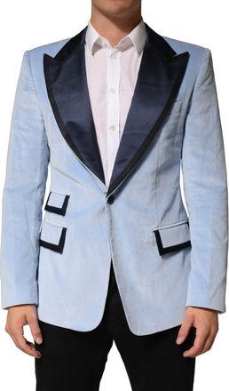Dolce & Gabbana Cotton-Silk Velvet Blazer - Blue