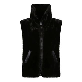 Pinko Pinko, Femme, Vestes, Noir, Taille: 38 FR Gilet en fausse fourrure Glossinia