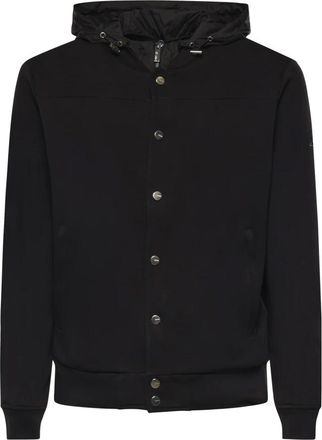 H&egrave;SKIMO Homme, Vestes, Noir, Taille: M Bomber Cappuccio Staccabile Supima Cotton