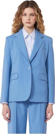 Max Mara Femme, Vestes, Bleu, Taille: 44 FR Lamine Blazer