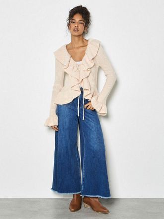 Apricot Cardigan Kurzer Cardigan mit R&uuml;schen