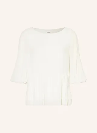 s.Oliver Black Label S.Oliver Black Label Blusenshirt Mit Plissees weiss