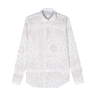 Eleventy Paisley-Print Button-Up Hemd - - Shirts - Herren - Beige - L