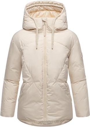 Navahoo Veste dhiver chaude pour femme avec capuche r&eacute;glable et d&eacute;tails magn&eacute;tiques Pastel 14 Taille S &agrave; 3XL, cr&egrave;me, XL