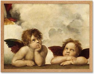 Wee Blue Coo Raphael Sistine Madonna Group Of Angels Old Master Painting Art Print Framed Poster Wall Decor Kunstdruck Poster Wand-Dekor-12X16 Zoll