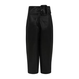 Ami Satinhose mit Schnalleng&uuml;rtel - - Trousers - Damen - Schwarzk - W34