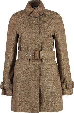 Versace Femme, Manteaux, Beige, Taille: 36 FR Trench-coat en mélange de coton