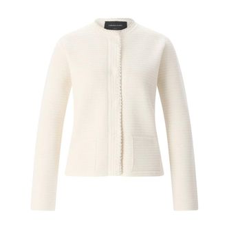 Fabiana Filippi Femme, Pulls, Blanc, Taille: 30 FR Cardigan Droit Orn&eacute; de Perles