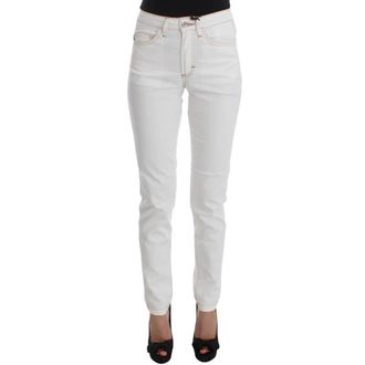 Roberto Cavalli Cotton Blend Slim Fit Jeans - - Jeans - Damen - Wei&szlig; - W26