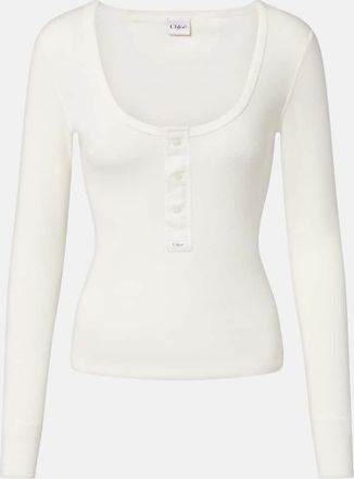 Chlo&eacute; Chlo&eacute; Henley-Top aus Baumwoll-Jersey