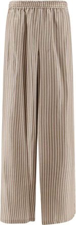 Max Mara Femme, Pantalons, Brun, Taille: 32 FR Pantalon large en soie