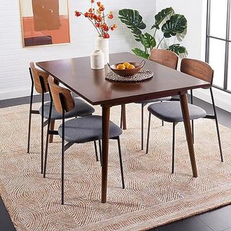 Safavieh Zeitgenössische Teppich für Wohnzimmer, Esszimmer, Schlafzimmer - Abstract Collection, Kurzer Flor, Elfenbein und Rost, 244 X 305 cm