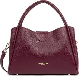 Lancaster | Ida Double - Sac &agrave; Main Cuir de Vachette Grain&eacute; Bordeaux - In - Champagne