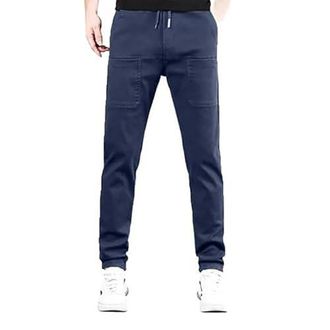 Generic Pantalon de jogging pour homme avec poches, pantalon de jogging l&eacute;ger avec cordon de serrage &agrave; taille &eacute;lastique, pantalon de surv&ecirc;tement athl&eacute;tique d&eacute;