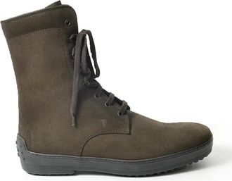 Tod's Tods Stiefel - Ebony Suede Tied Ankle Boot - Gr. 6_5 - in Grau - f&uuml;r Damen