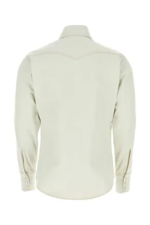 Maison Margiela Mens Ice Denim Shirt 961 Exterior: Cotton Camicie