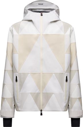 Moncler Moncler Veste De Ski Gore-tex Lamin&eacute; Patchwork Valserine, Homme, Blanc, Taille: 2