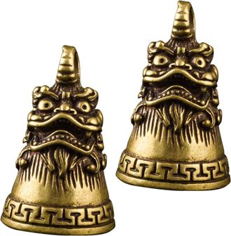 Garneck 2 Stück Monsterglocke Anhänger Glocken Winzige Handglocke Perle Glocke Zelt Kuhglocke Angelglocke Armbänder Weihnachten Armbänder Knöpfe Verdrahtet Ri