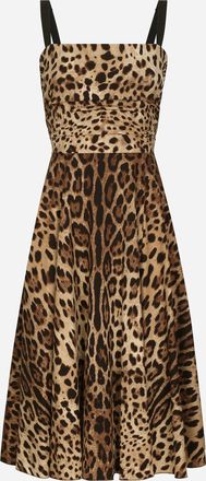 Dolce & Gabbana Wickelkleid Aus Cady Leoprint - Frau Kleider Animalprint Seide 44