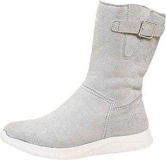 Generic TDEOK Bottes dhiver pour femme - Doubl&eacute;es en daim - Bottes mi-hautes - Bottes dhiver plates et antid&eacute;rapantes - Bottes longues chaudes pour lext&eacute;rieur