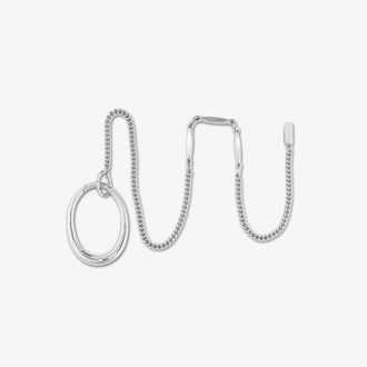 Tory Burch Damen Ring mit Piercingdetail und Kette