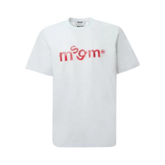 Msgm T-Shirt aus Baumwolljersey - - Tops - Herren - Wei&szlig; - M