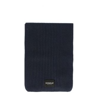 Dondup Gestrickter Schal mit Logo-Patch - - Accessories - Herren - Blau - ONE SIZE