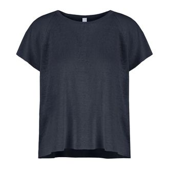 Bomboogie Femme, Tops, Bleu, Taille: 46 FR T-shirt en lin pur
