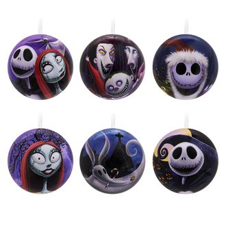Hallmark Disney Tim Burtons The Nightmare Before Christmas Tin Ball Christmas Ornaments, Set of 12