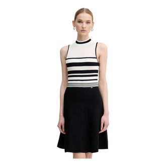 Gaud&igrave; Robe courte en maille ray&eacute;e - Femme - Robes - Noir - Taille: 44 FR