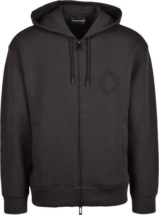 Emporio Armani Homme, Sweatshirts et sweats &agrave; capuche, Noir, Taille: L Felpa Cappuccio Zip