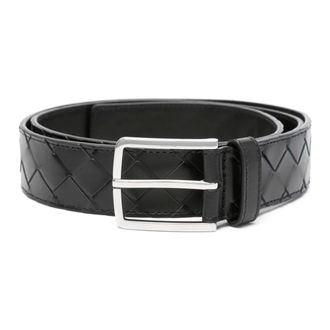 Bottega Veneta Homme, Accessoires, Noir, Taille: 110 CM Intrecciato Leather Belt