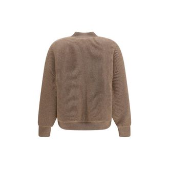 Brunello Cucinelli Womens Beige Cashmere Bomber Clothing