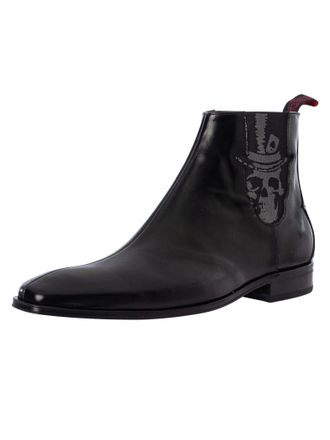 Jeffery West Totenkopf-Chelsea-Stiefel Aus Poliertem Leder, Schwarz