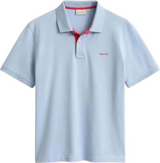 GANT Homme, Tops, Bleu, Taille: 2XL Polo Piqu&eacute; Contrast&eacute;