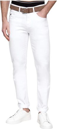 Karl Lagerfeld Homme, Jeans, Blanc, Taille: W33 L34 Jeans en coton Balti avec d&eacute;tails de la marque
