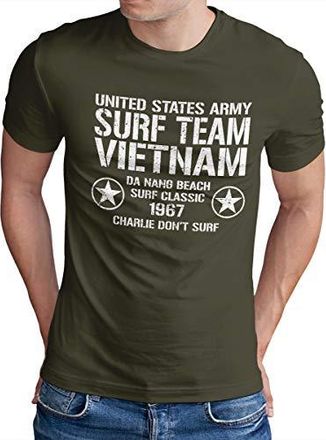 OM3 Surf Team Vietnam T-shirt | Homme | United States Army Da Nang Beach 1967 | S - 4XL - Vert - XXX-Large