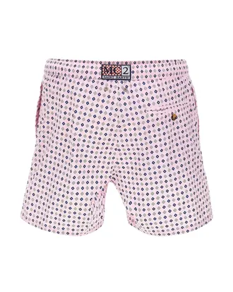 MC2 Saint Barth Mens Swim Shorts Geo Tie Pink Polyester